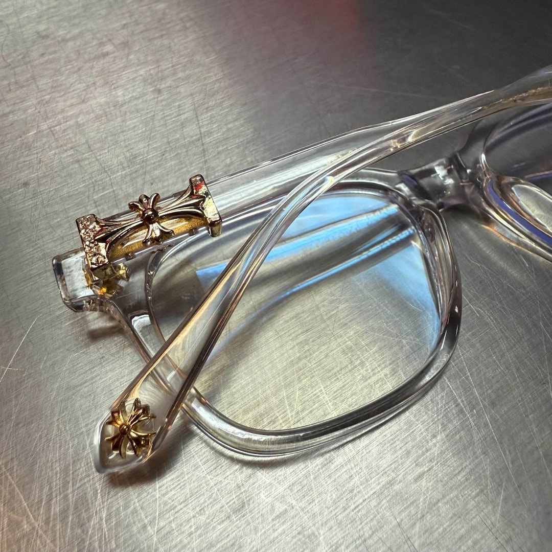 Gothic Designer-style Eyeglass Frames With Gothic Cross Details ...