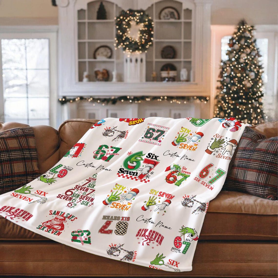 67 Trend Blanket, Six Seven Viral Teen Gift, Custom Name Throw ...