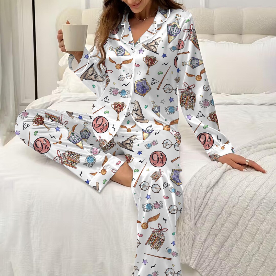 Wizard Pajama Set, Fantasy Book Lover Sleepwear - Etsy