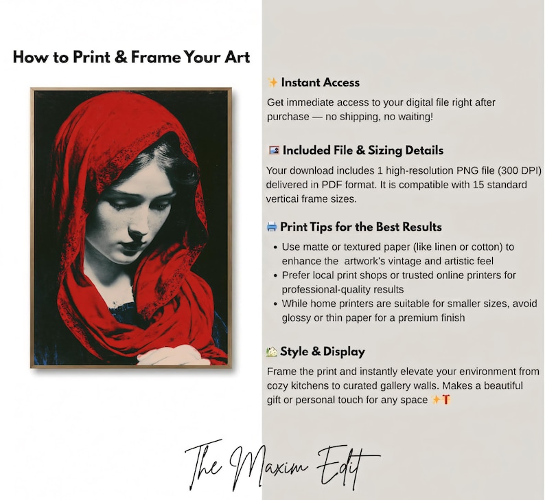 Red Veil Woman Portrait Print, Dark Moody Classical Figure Wall Art ...