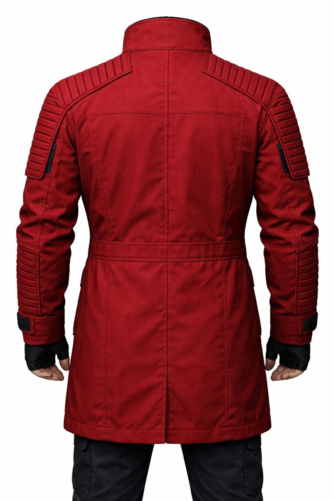 Red Tactical Utility Jacket | Military Style Field Coat | Sci-fi Pilot ...