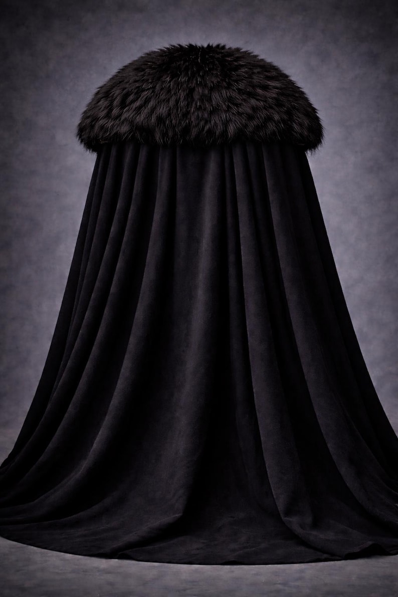 Dark Fantasy Faux Fur Cloak | Gothic Medieval Cape Costume - Etsy