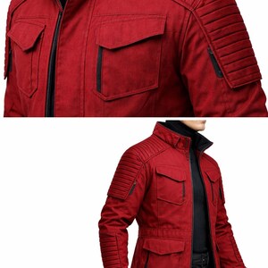 Red Tactical Utility Jacket | Military Style Field Coat | Sci-fi Pilot ...