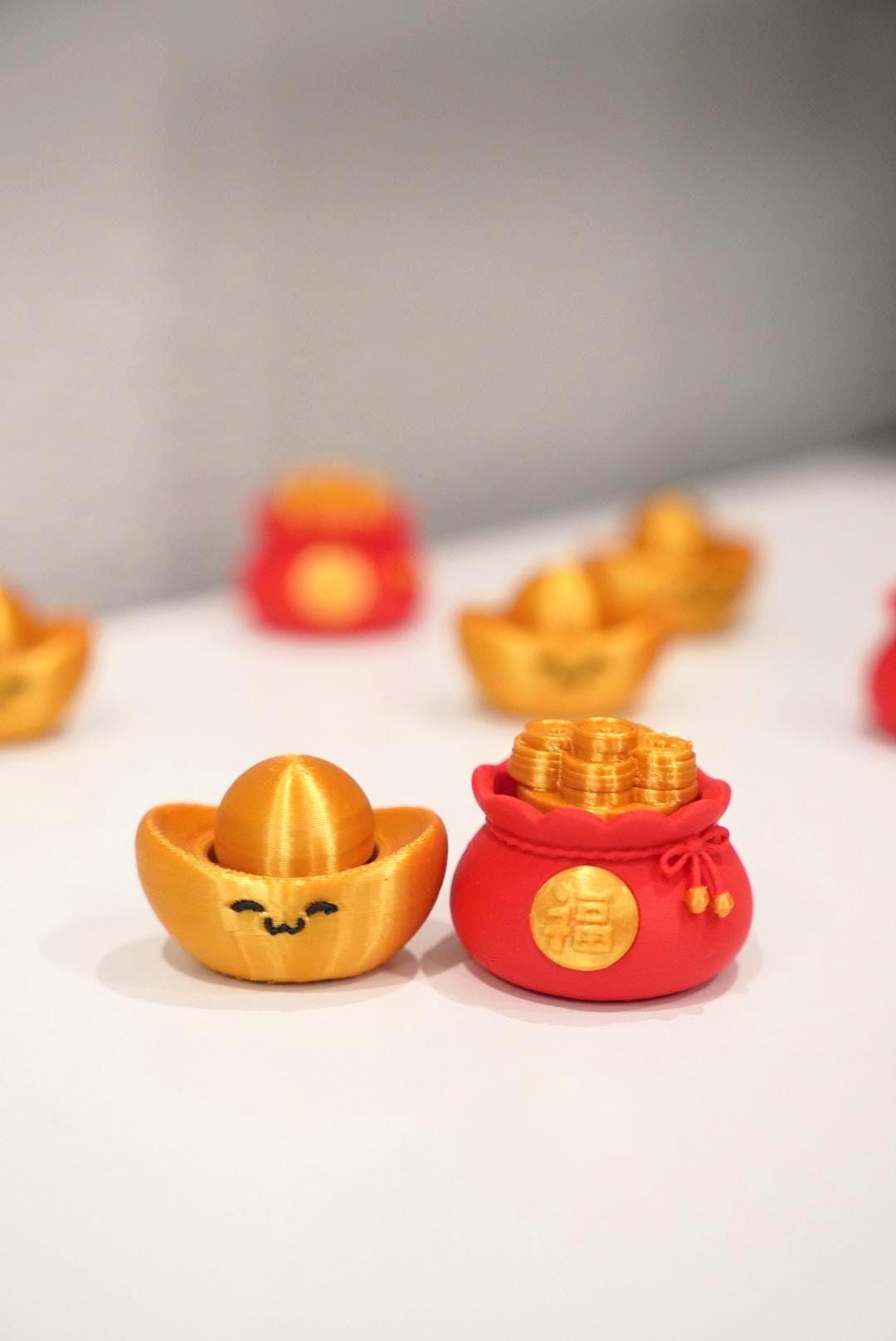 Chinese New Year Fidget Toy Set – Lucky Gold Ingot & Coin Bag Desk Toy ...