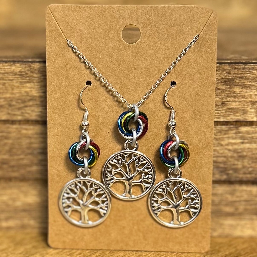OES Tree of Life Necklace & Earrings Set, Eastern Star Jewelry ...