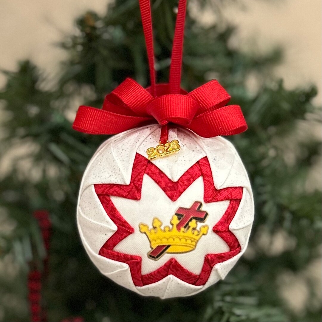 Social Order of the Beauceant Christmas Ornament: Quilted Fabric Ball ...