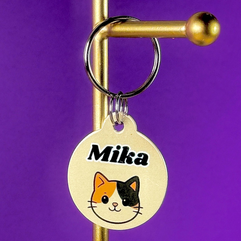 Personalized Cat ID Tag – Custom Aluminum Pet Tag With Face ...