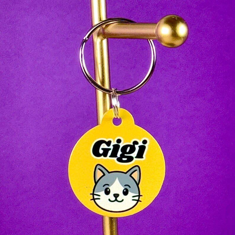 Personalized Cat ID Tag – Custom Aluminum Pet Tag With Face ...