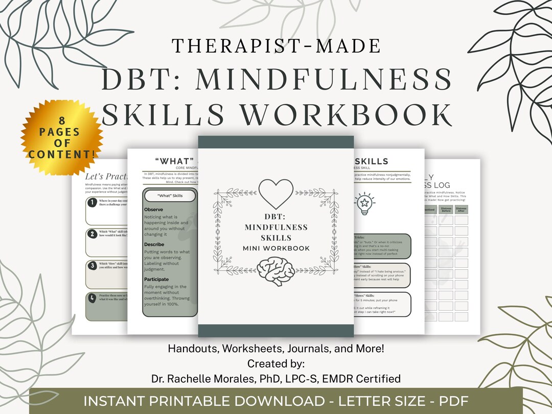 Mindfulness DBT Skills Workbook | Printable What and How Skills ...