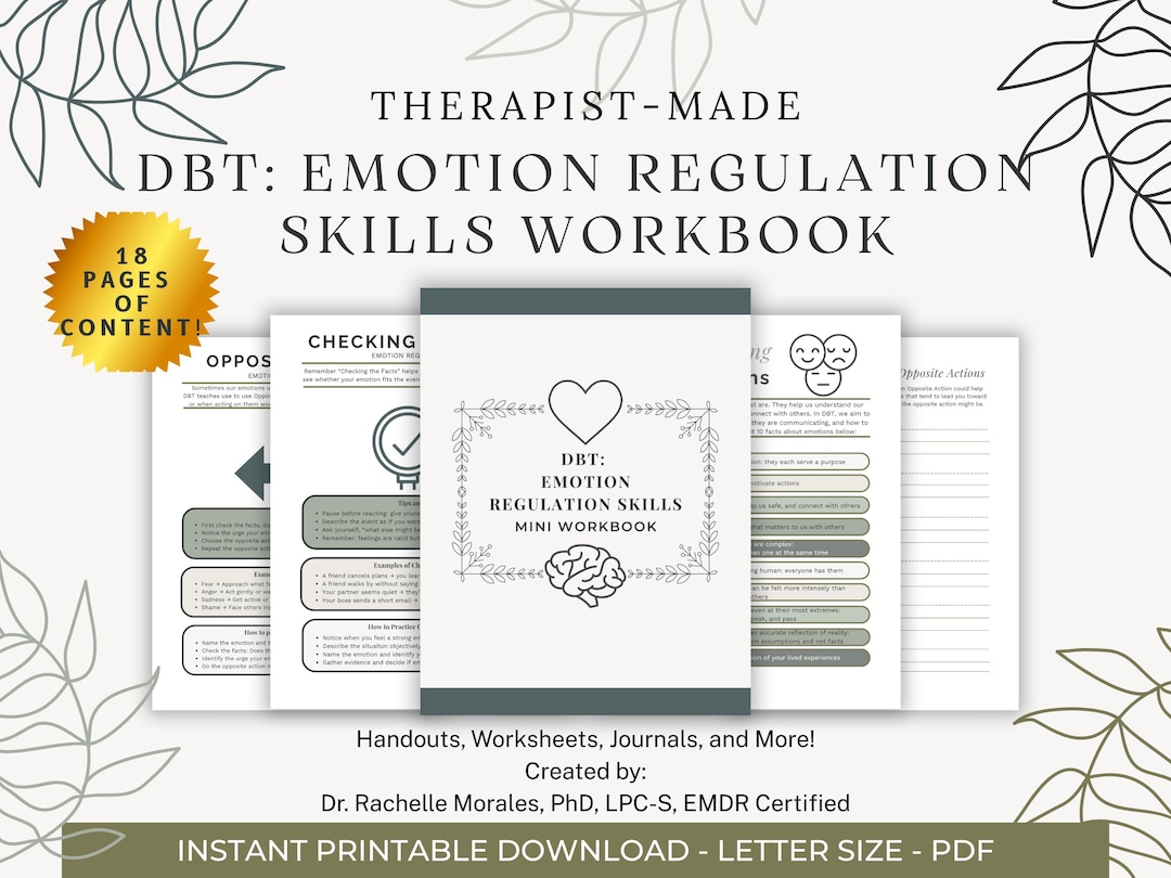 DBT Emotion Regulation Skills Workbook | Printable Tools for Emotional ...