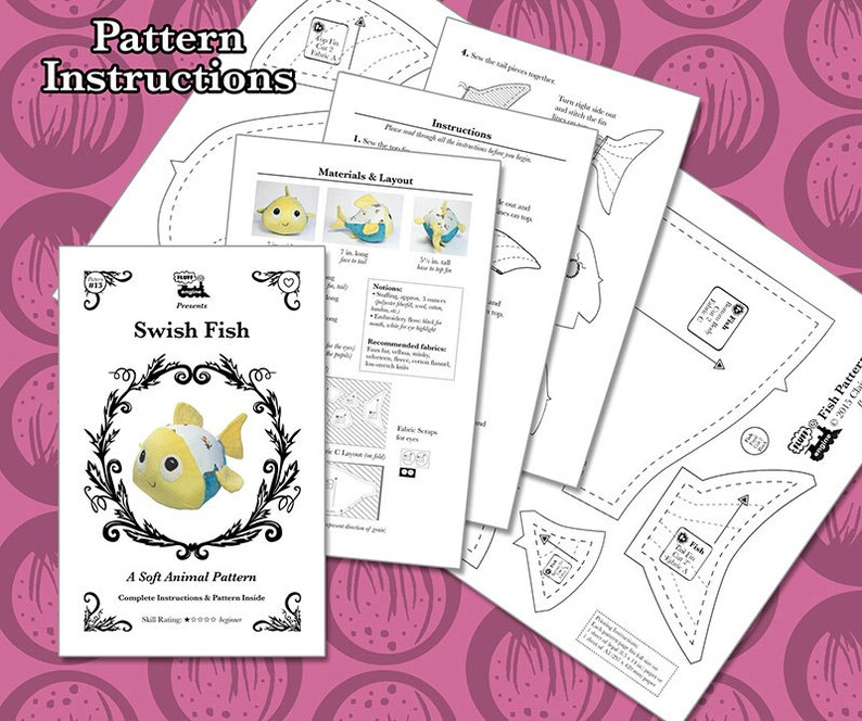 Swish Fish Plush Fish Toy Pattern - Etsy Australia