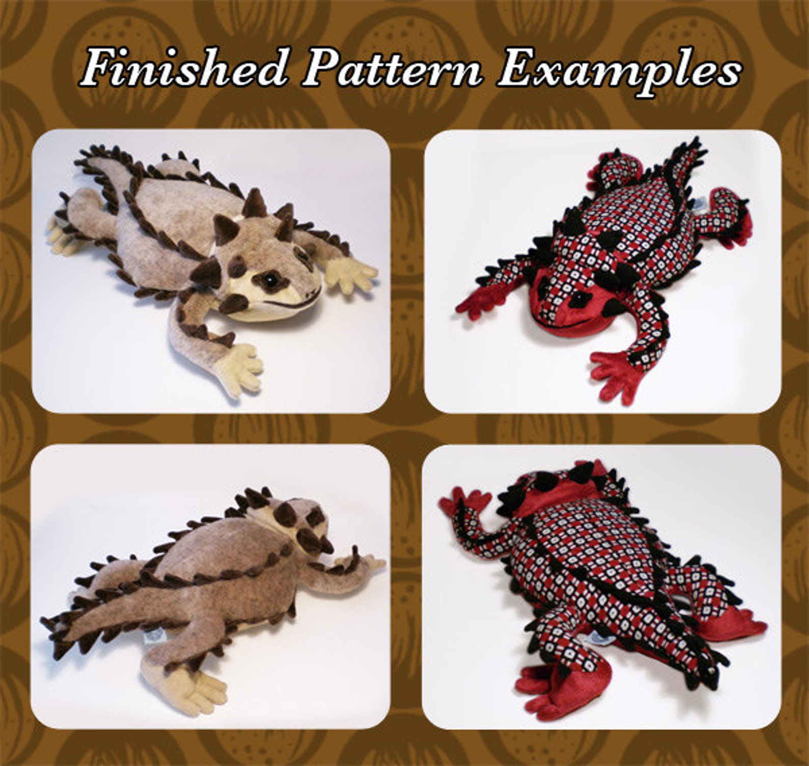 Plush Horned Lizard (horny Toad) Pattern - Etsy