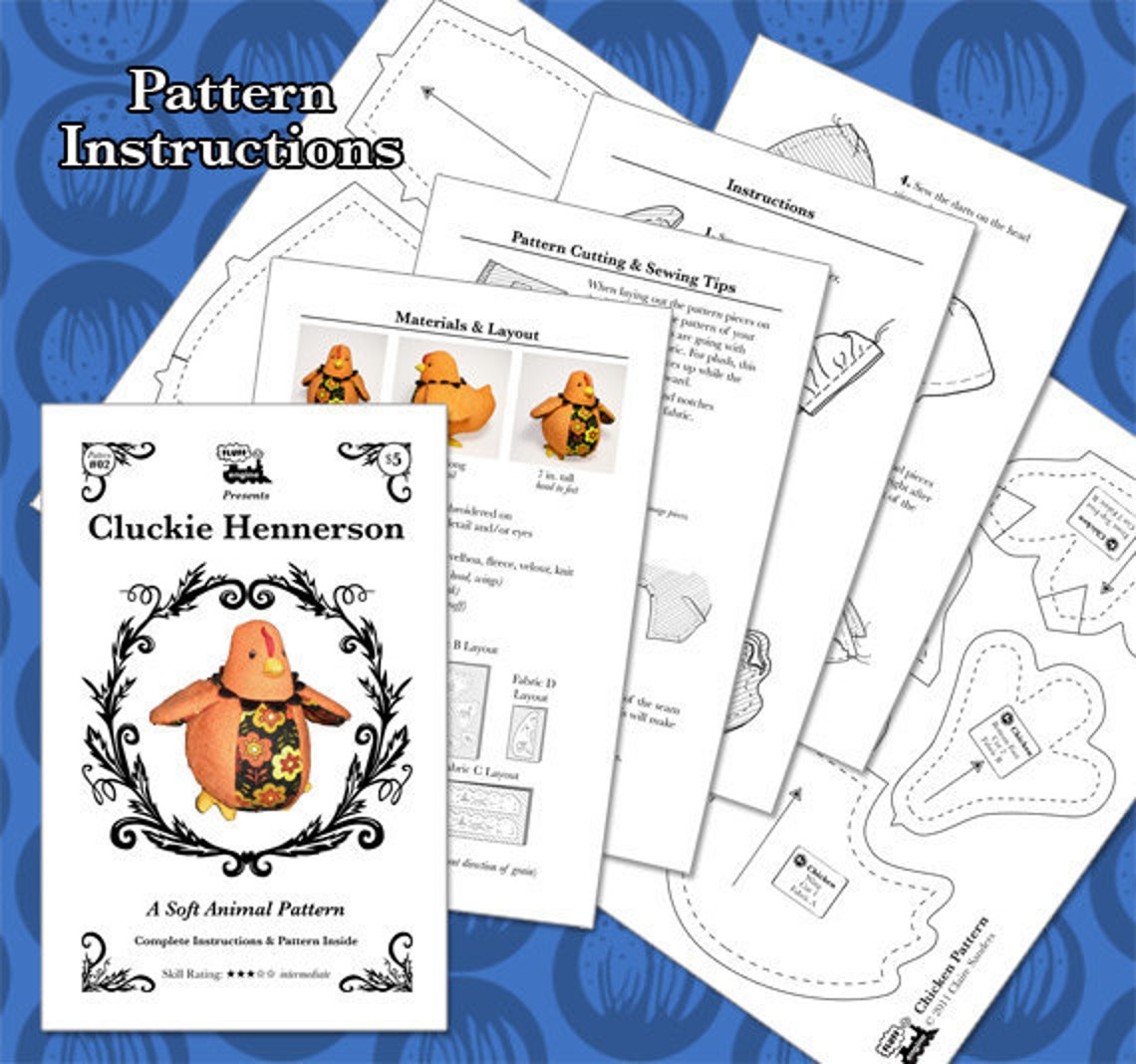 Plush Chicken Toy Pattern - Etsy