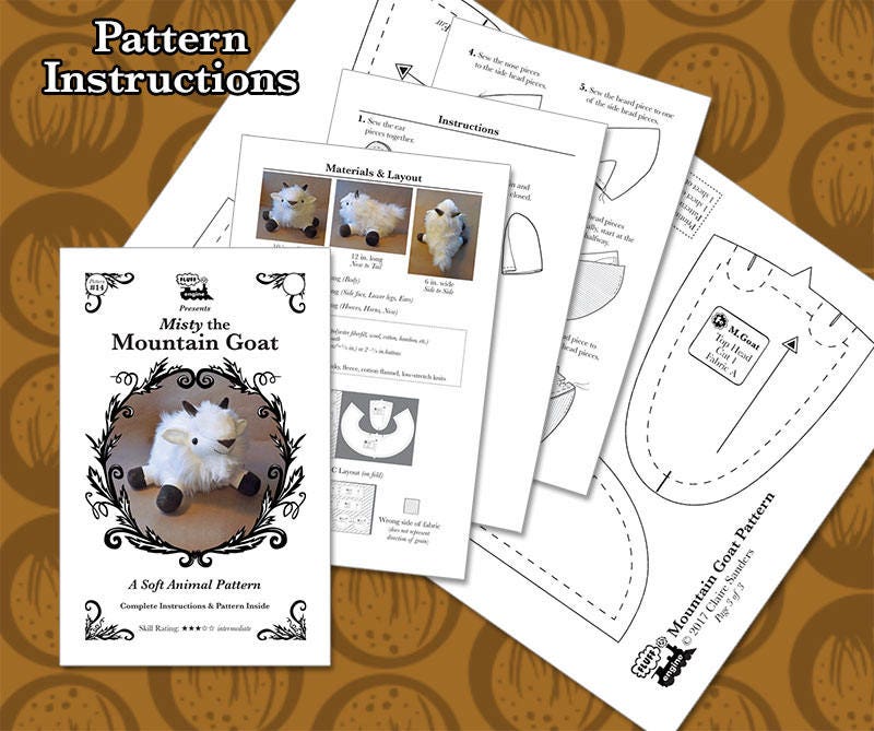 Plush Mountain Goat Toy Pattern - Etsy
