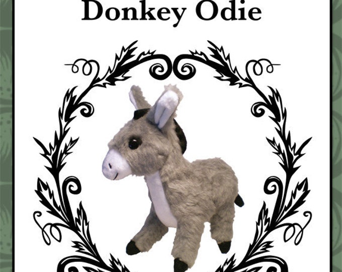 PDF Pattern Donkey Eddy Soft Toy Craft Kit Teddy Stuffed Animal Artist ...