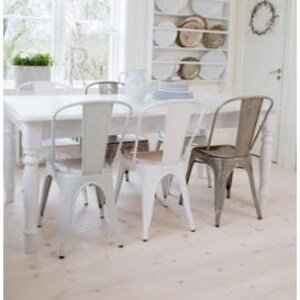 Custom Tolix Style High Back Side Chair in White Black | Etsy