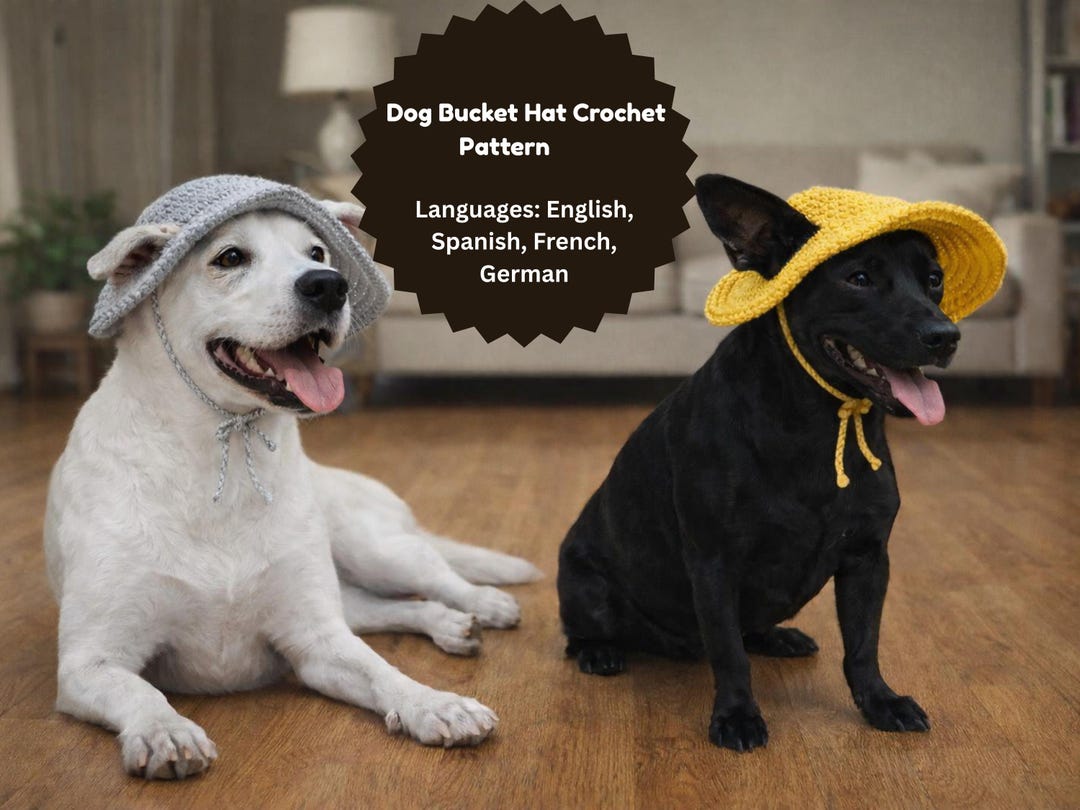 Crochet Dog Bucket Hat Pattern, Pdf Tutorial, Diy Dog Accessory, Multi ...