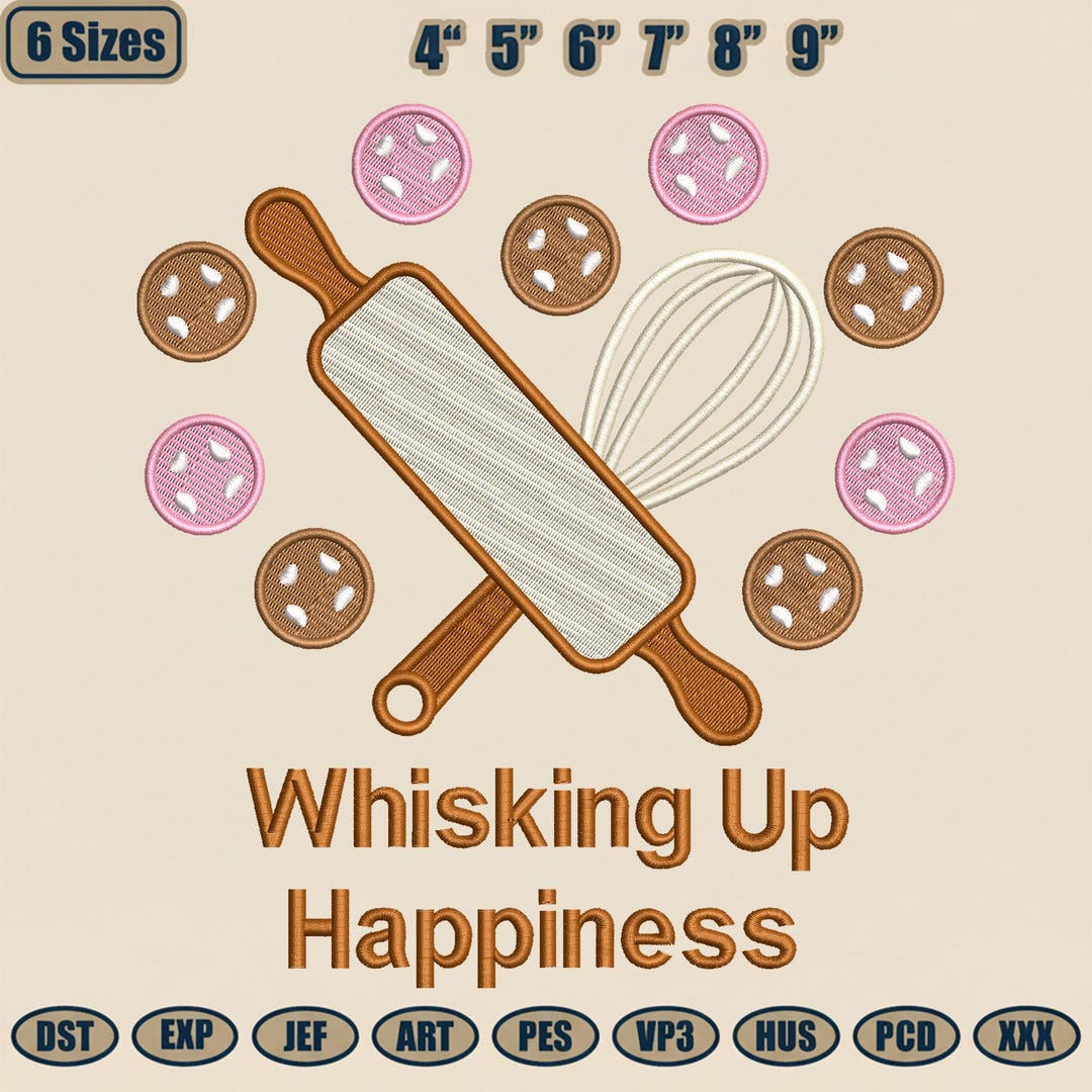 Baking Embroidery Designs, Whisking up Happiness Whisking Tool DST PES ...
