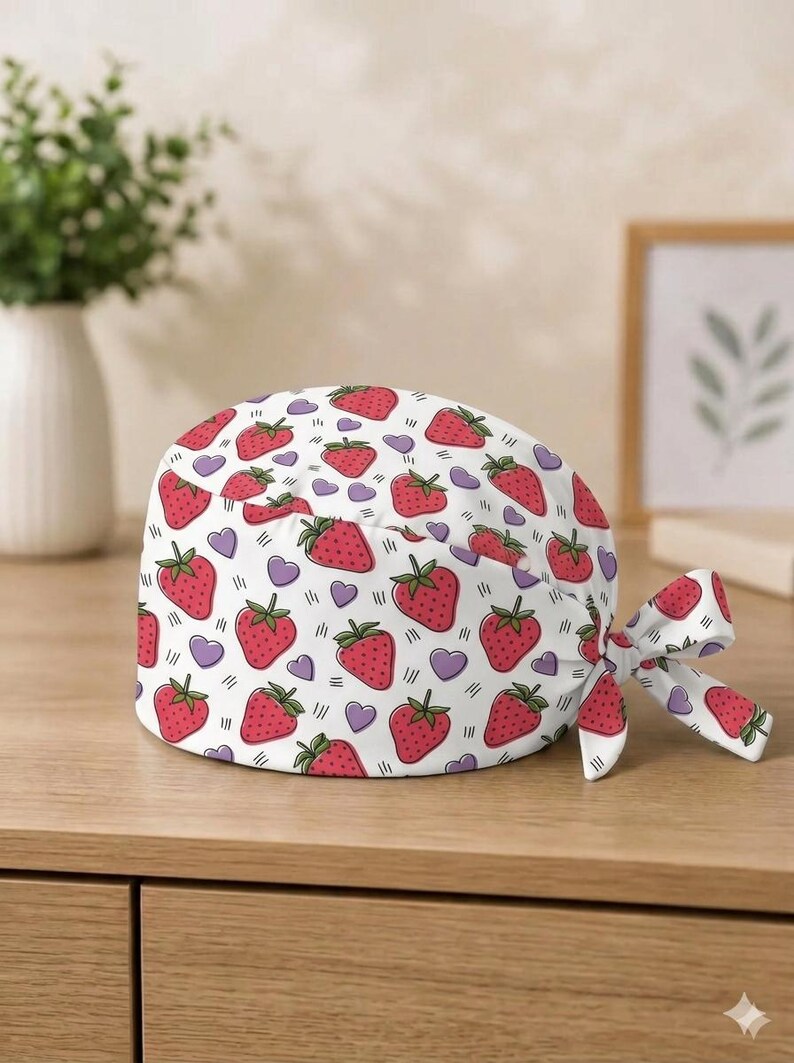 Strawberry Ponytail Scrub Cap, Nurse Surgical Hat - Etsy