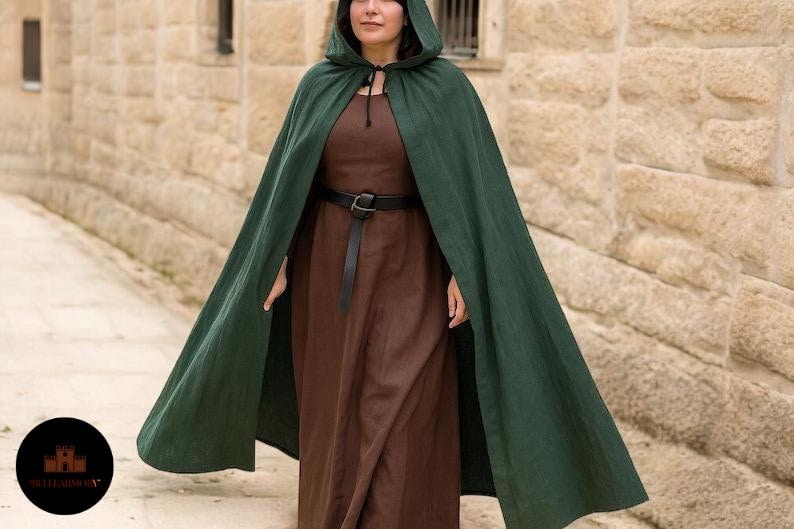 Medieval LARP Cloak With Hood – Renaissance Cloak, Viking Wizard Cape ...