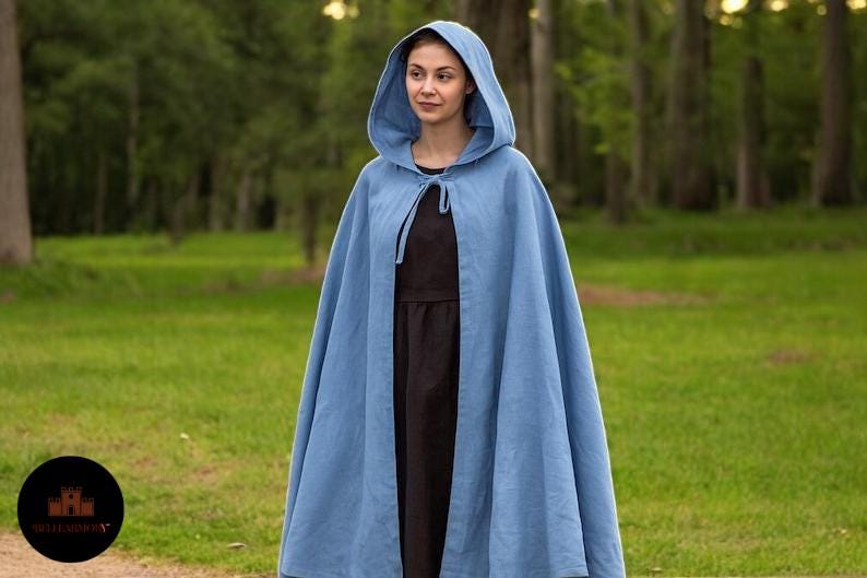 Medieval LARP Cloak With Hood – Renaissance Cloak, Viking Wizard Cape ...