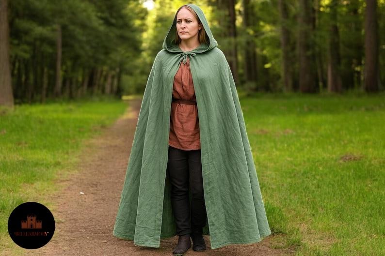Medieval LARP Cloak With Hood – Renaissance Cloak, Viking Wizard Cape ...