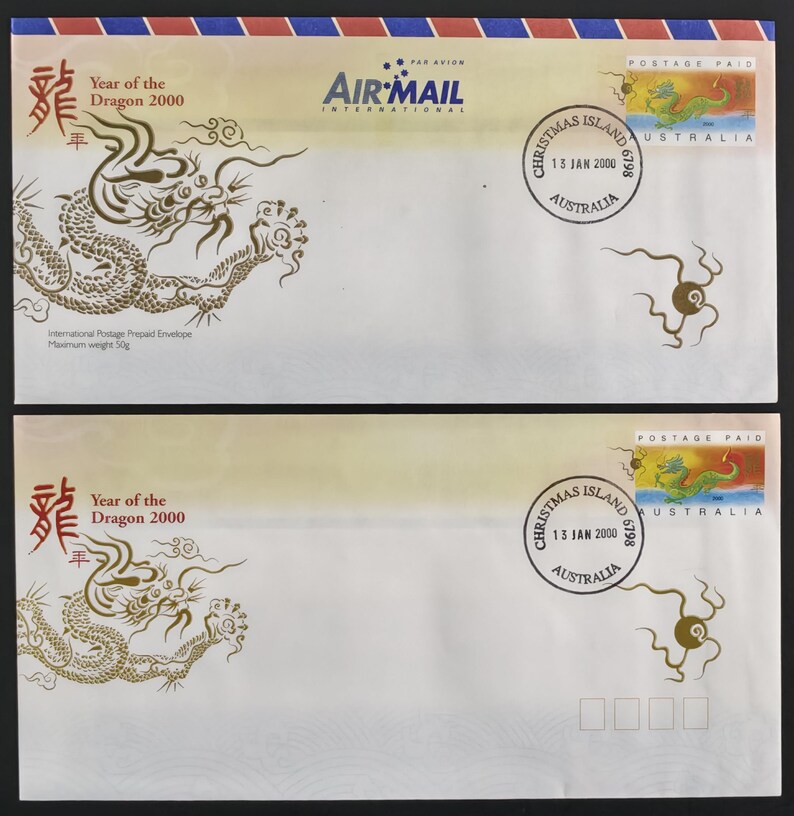 1997-03 Christmas Island New Year Prepaid Stamps, First Day Covers ...