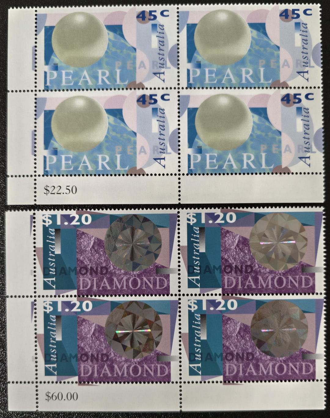 1996 Australia Pearl & Diamond Stamps, 4 Sets, a Set of 2, MNH - Etsy