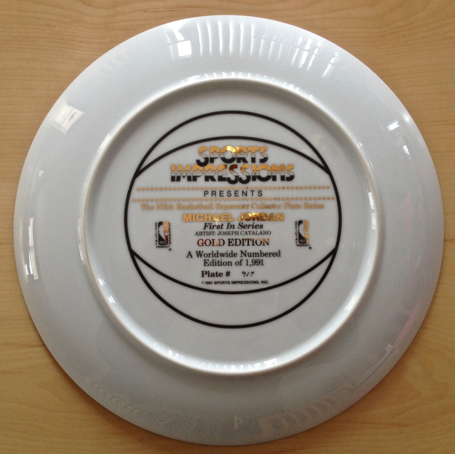 Michael Jordan Gold Commemorative Plate - NBA Superstar Series ...