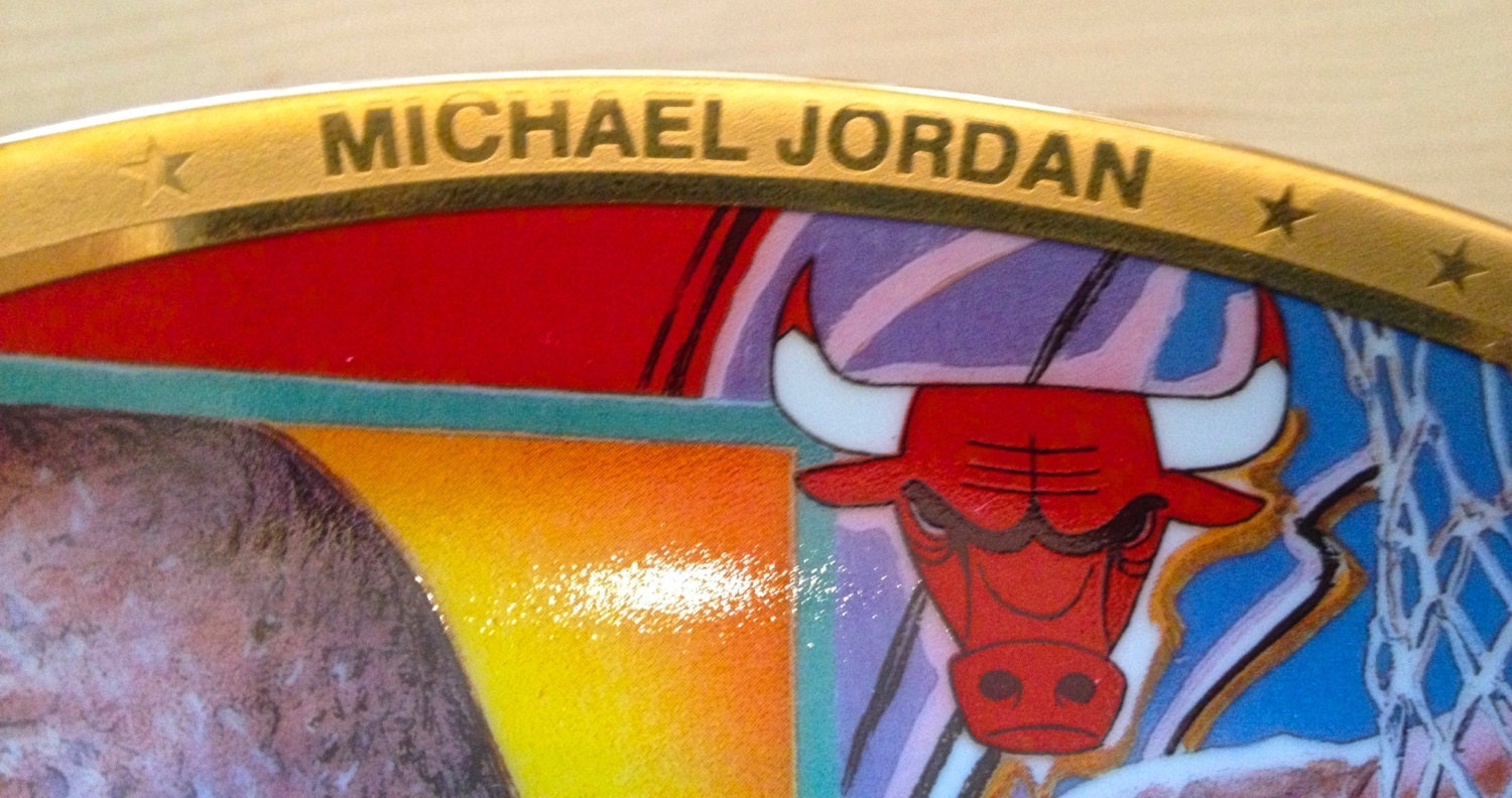 Michael Jordan Gold Commemorative Plate - NBA Superstar Series ...