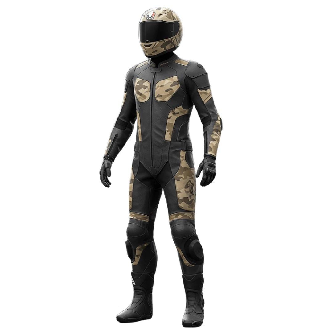 Camo Motorcycle Leather Racing Suit – Custom Made | Men’s Biker Riding ...
