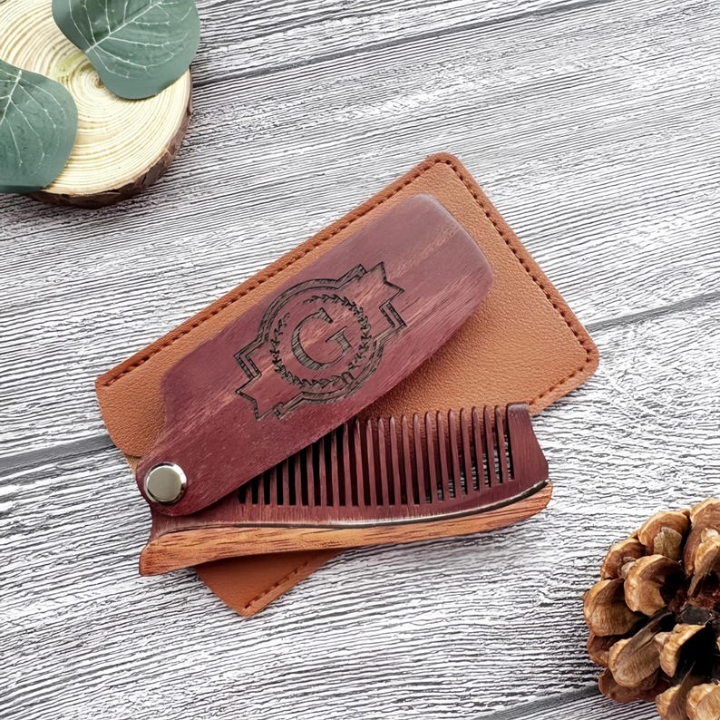 Personalized Wooden Folding Comb for Men - Custom Name Pocket Hair ...