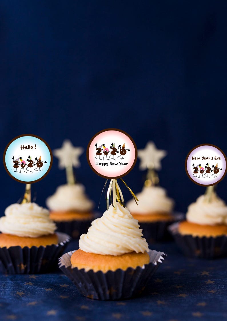 New Year 2026 Cupcake Toppers for Kids Party– (print-ready) - Etsy