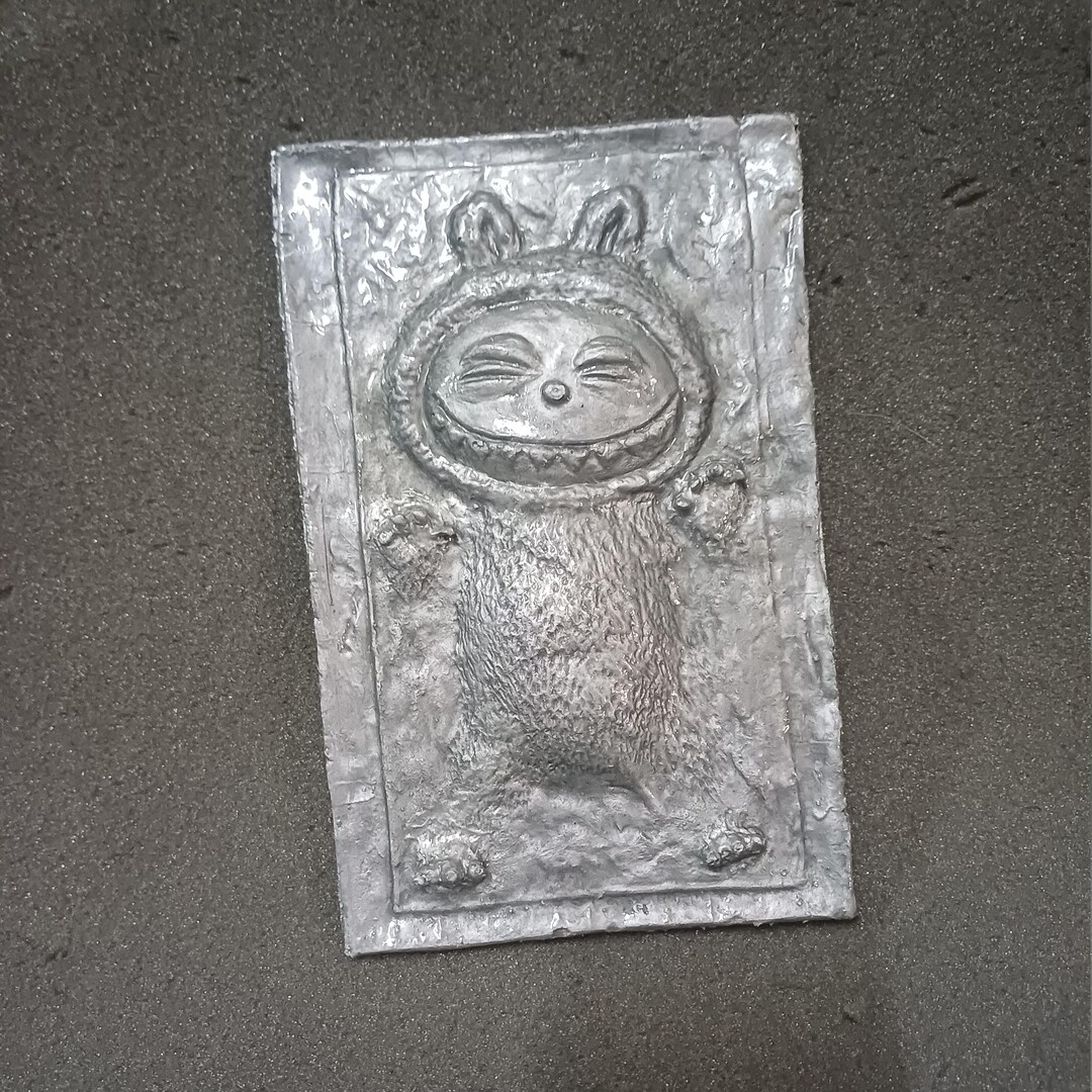 Labubu Carbonite Rubber Casting, Metallic Silver and Grey - Etsy