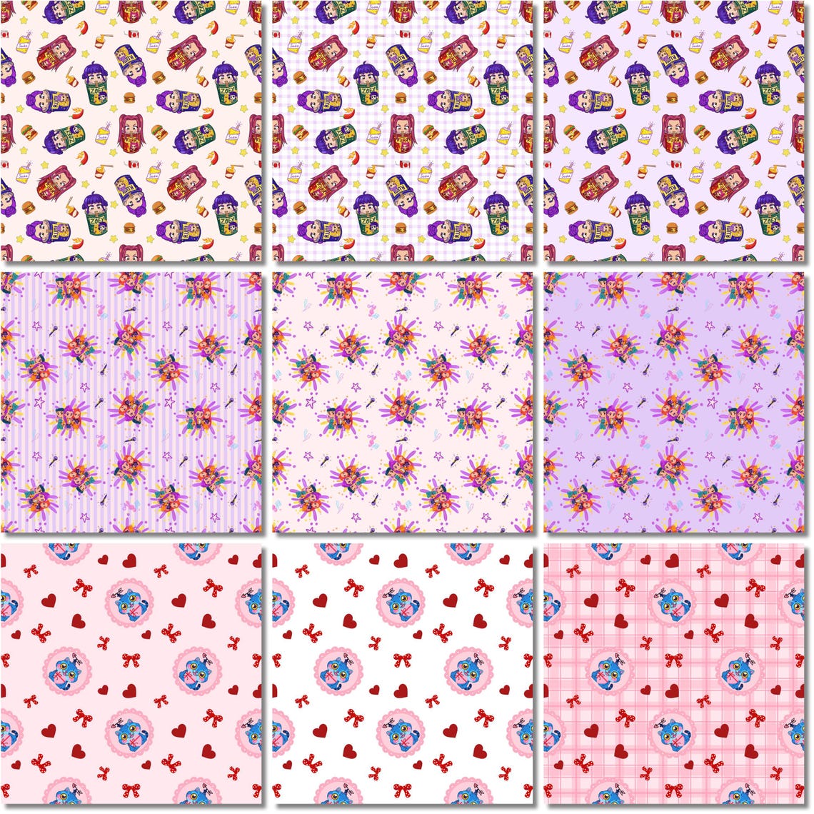 Kpop Demon Hunter Seamless Pattern, Huntrix Sublimation Print, Saja ...
