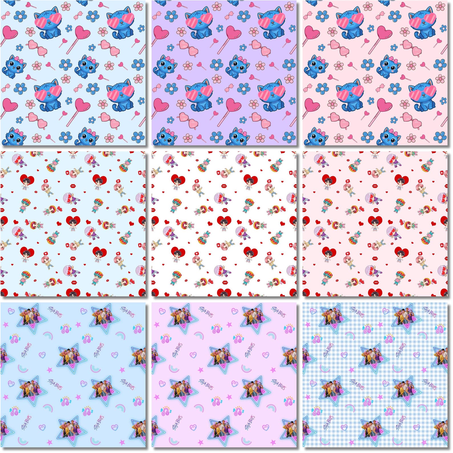 Kpop Demon Hunter Seamless Pattern, Huntrix Sublimation Print, Saja ...