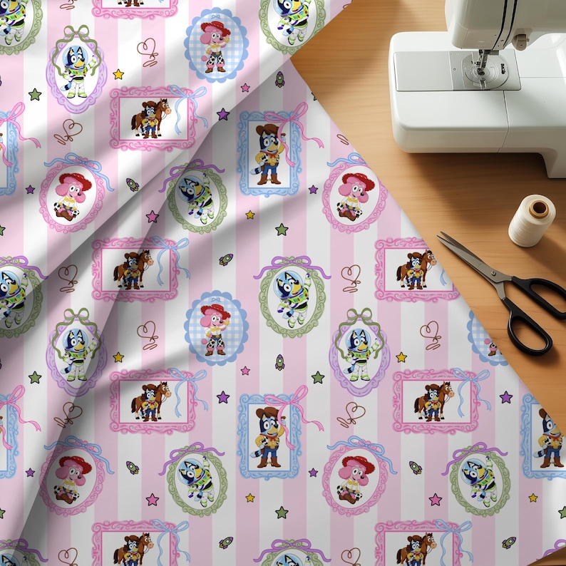 Dog Toy Seamless Pattern, Space Cowboy Cartoon Background, Pink Nursery ...