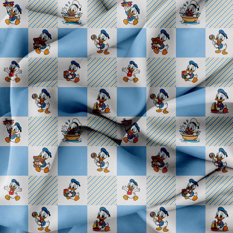 Cartoon Duck Boy Seamless Pattern, Toy Bath Playtime Kids Print ...