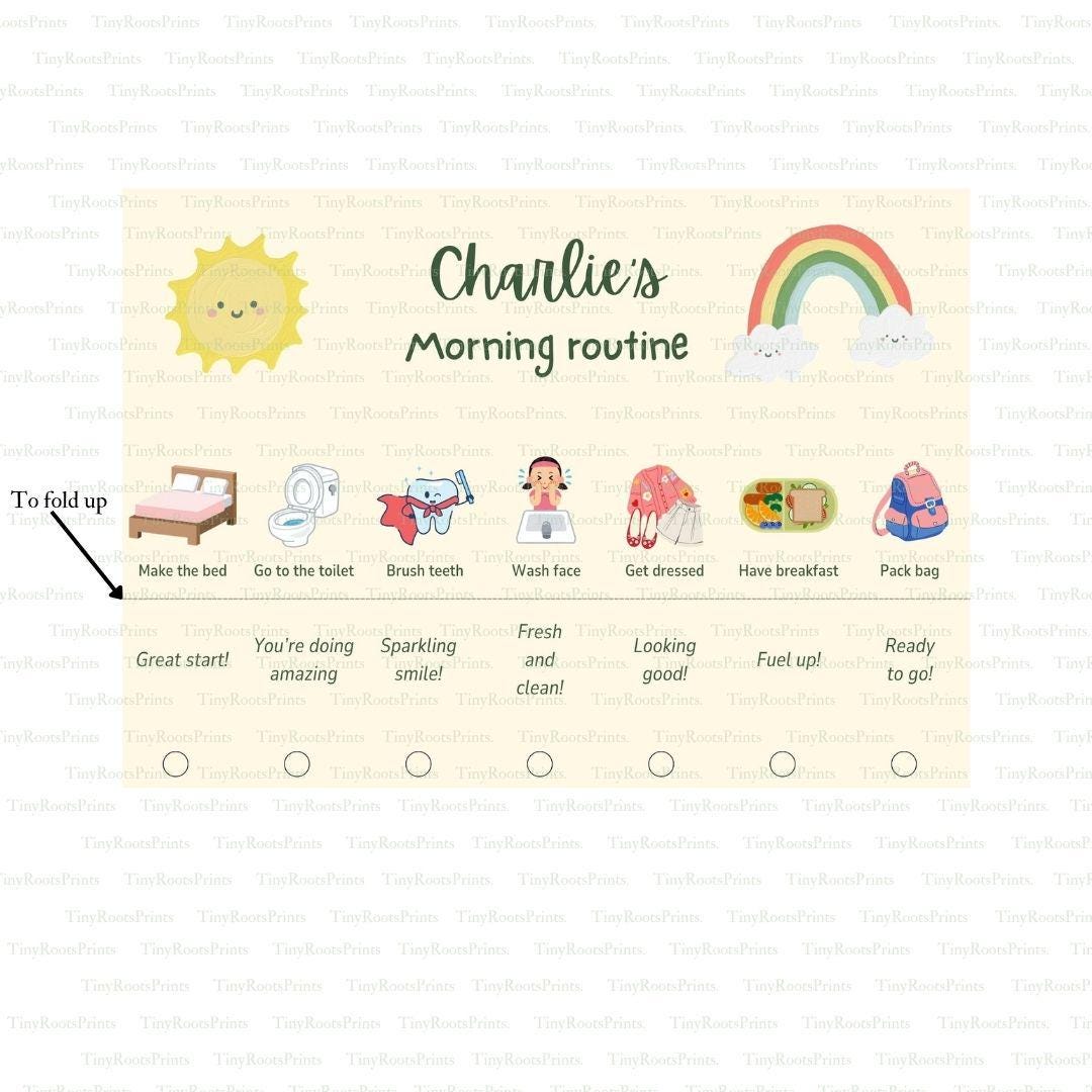 Kids Morning Routine Chart Printable | Cut and Fold Activity | Instant ...