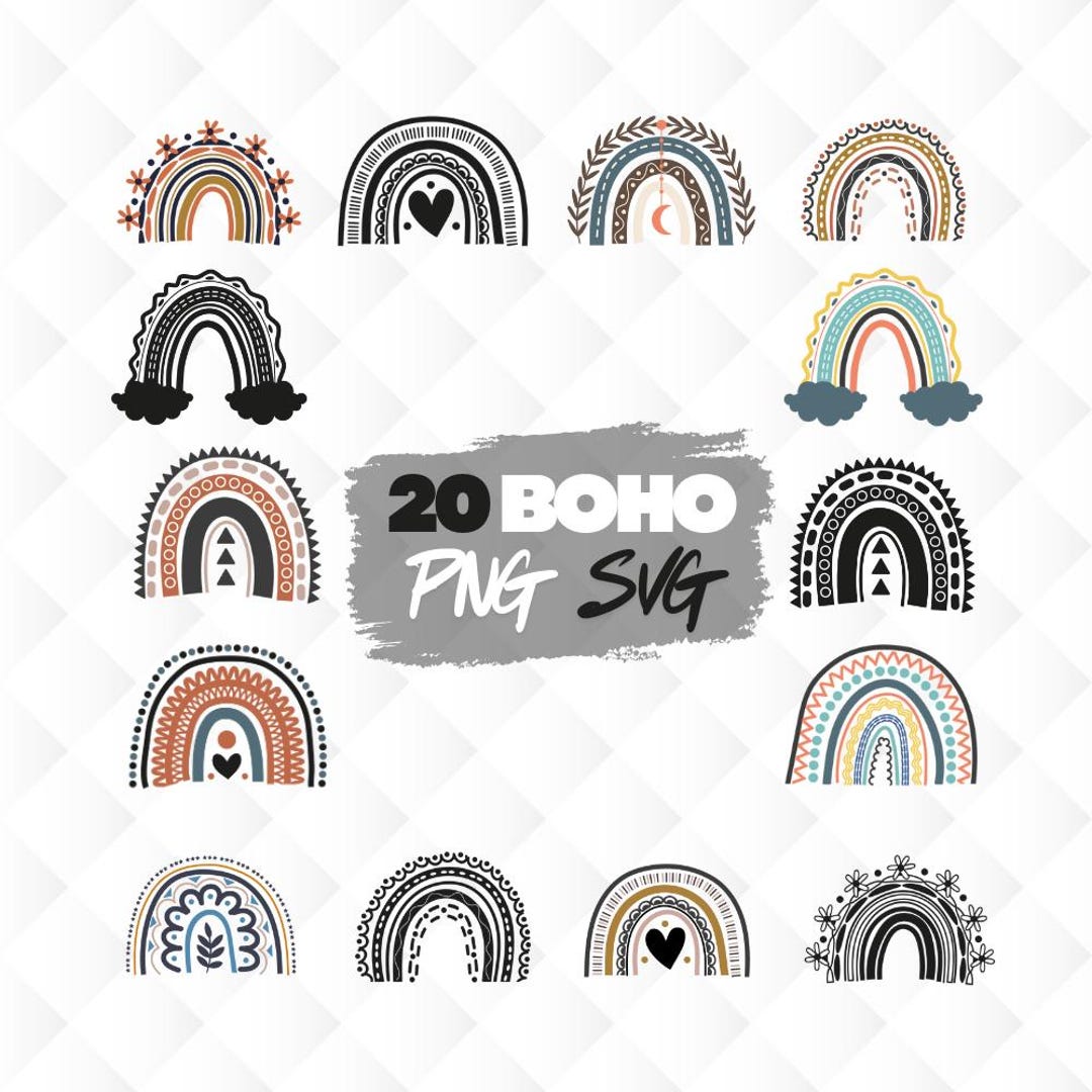 Boho Clipart Bundle, Boho Svg Bundle, Boho Art, Boho Decor, Boho ...