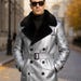 Men's Luxury Silver Metallic Real Leather Coat / Warm Winter Faux Fur ...