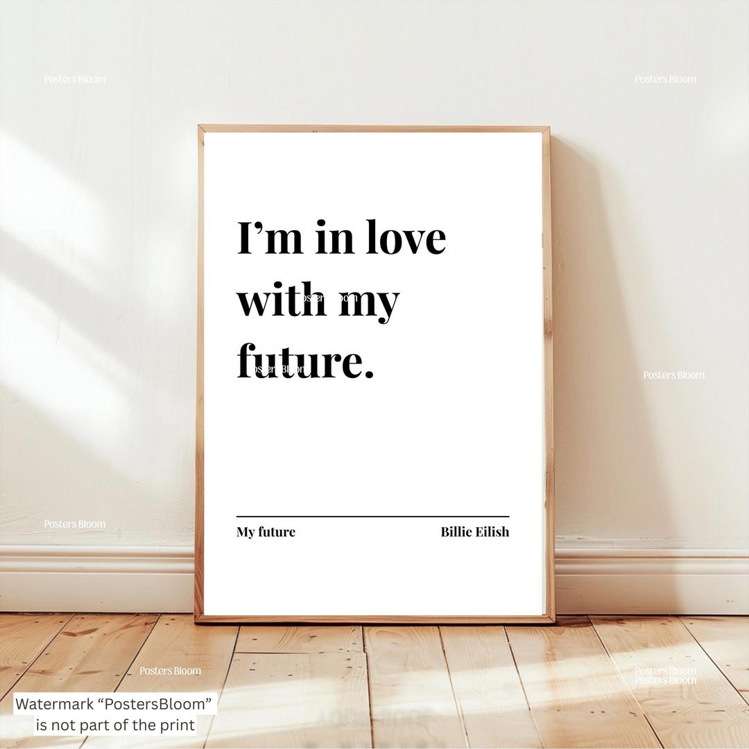 My Future Lyrics Poster – I’m in Love With My Future Wall Art, Dark ...