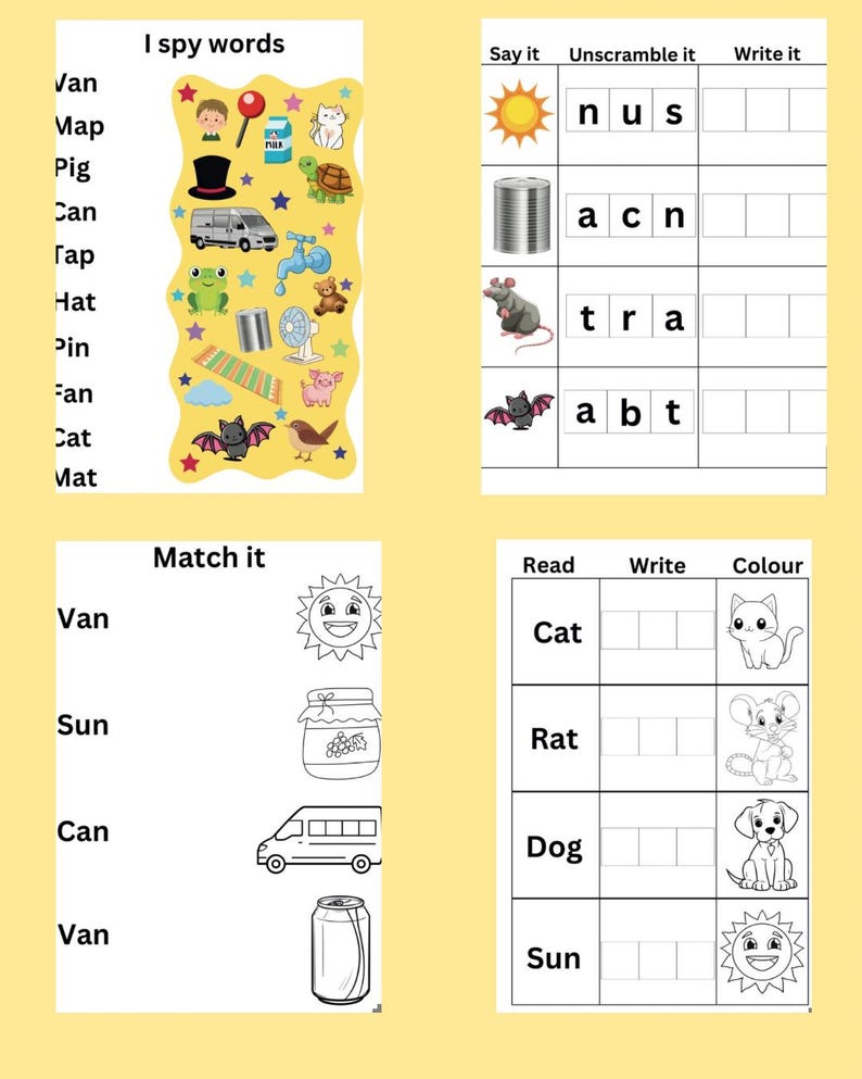 CVC Words Phonics Activity Pack PDF | 16 Printable Worksheets | Early ...
