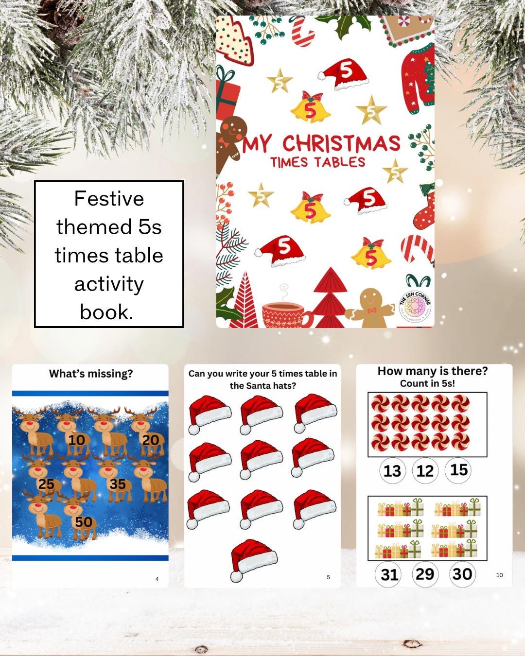 Christmas 5 Times Tables Workbook | Printable Maths Activity Pack ...