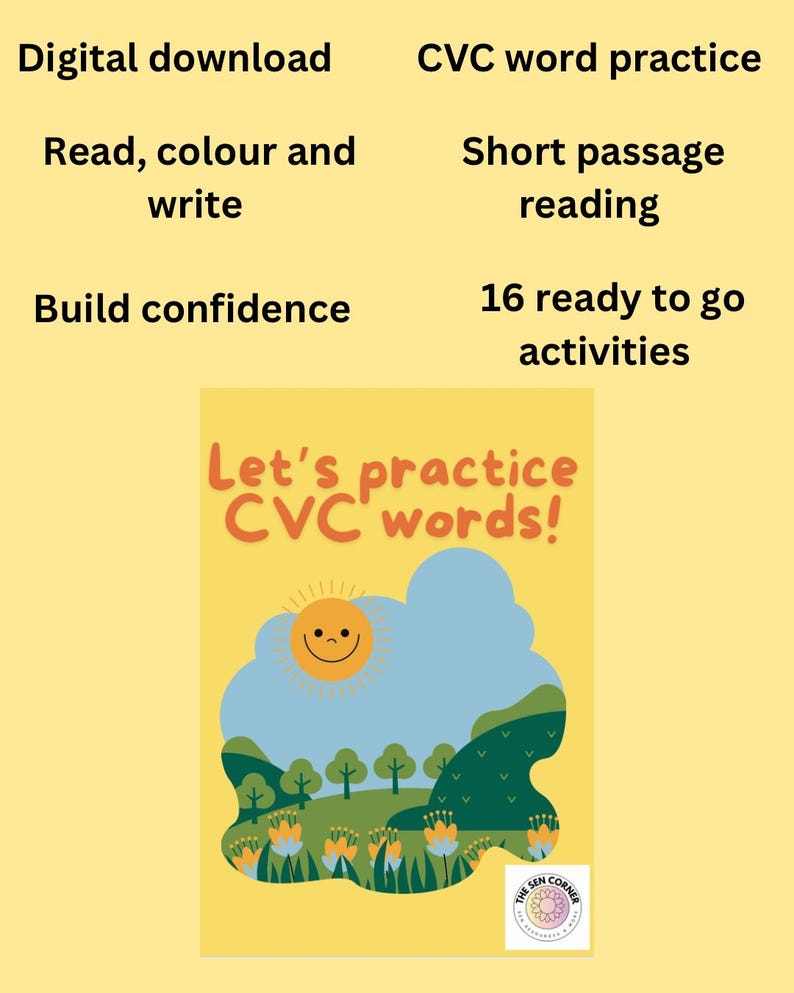 CVC Words Phonics Activity Pack PDF | 16 Printable Worksheets | Early ...