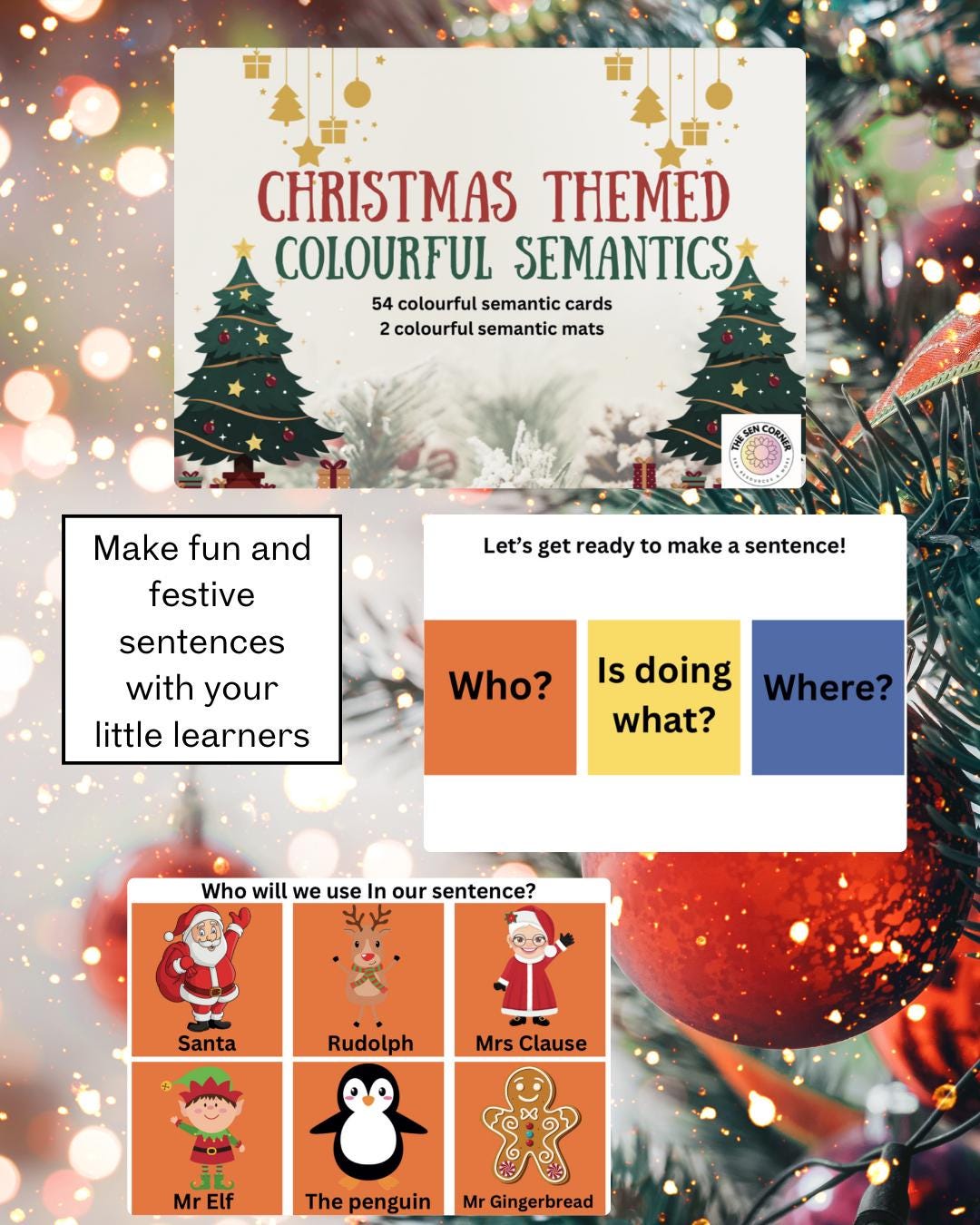Christmas Semantics Cards | Speech Therapy Printable (PDF) - Etsy