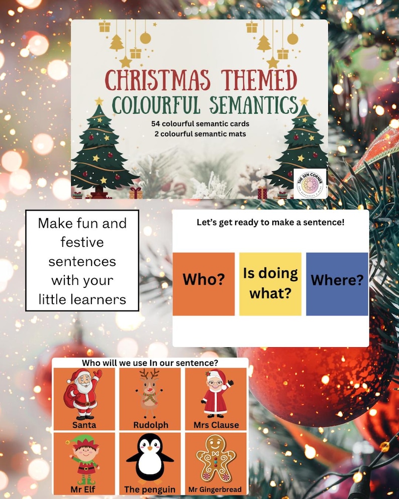 Christmas Semantics Cards | Speech Therapy Printable (PDF) - Etsy