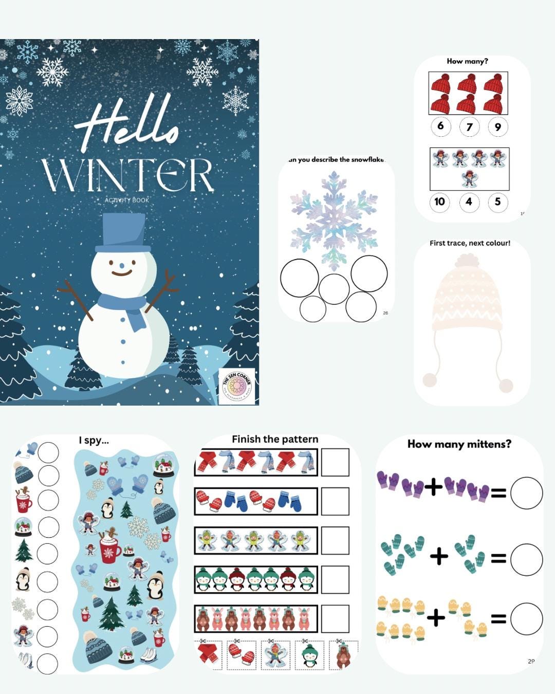 Winter Activity Book for Kids Printable | 30-page “hello Winter ...