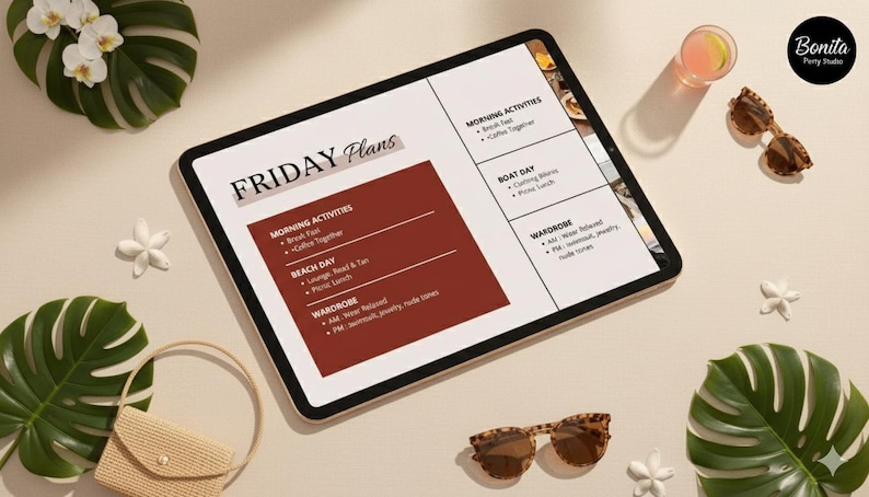 Tropical Bachelorette Itinerary | Beach Trip Planner (canva Template ...