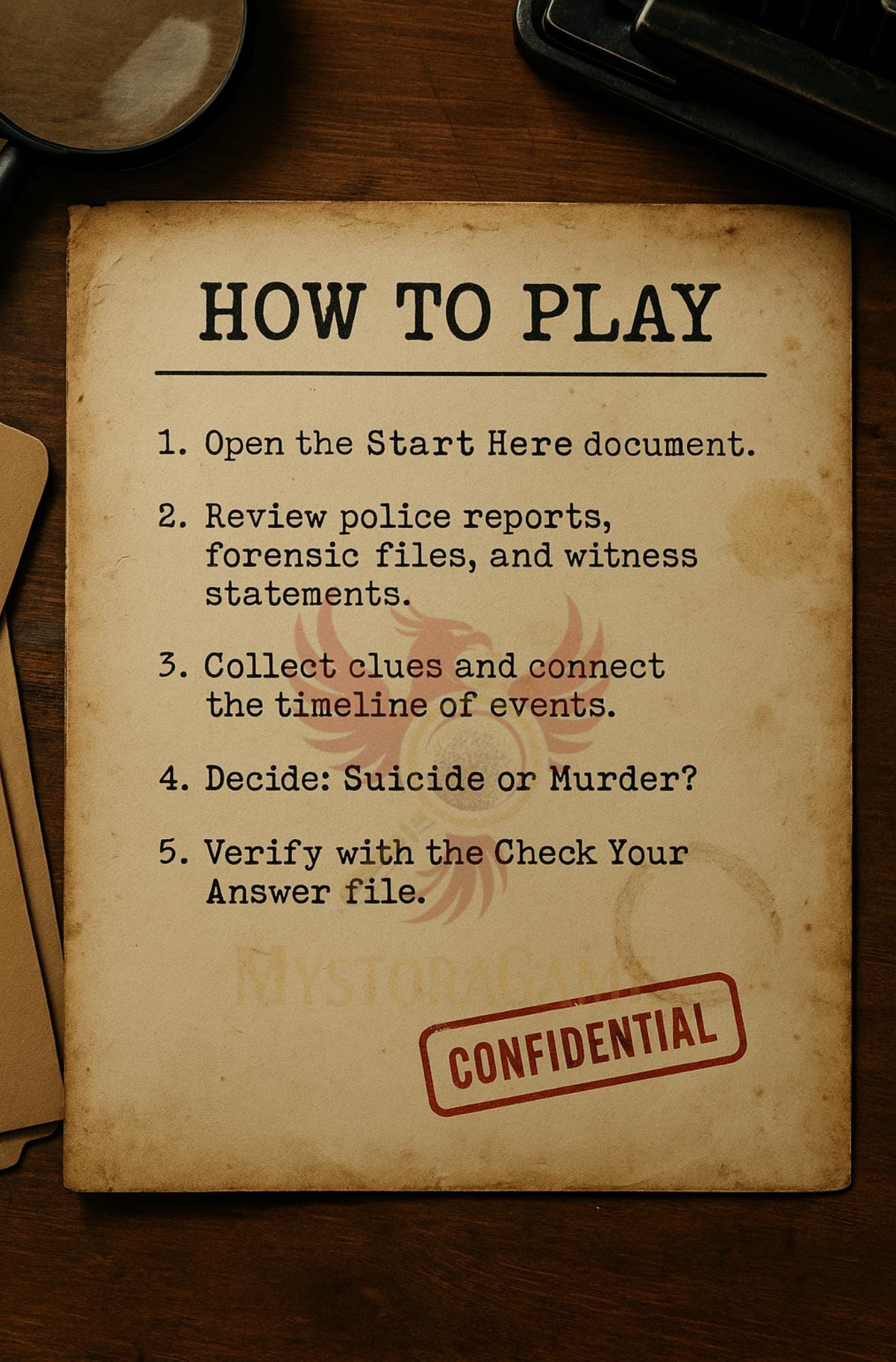 Room 103 Murder Mystery Game | Printable Detective Case File | Escape ...
